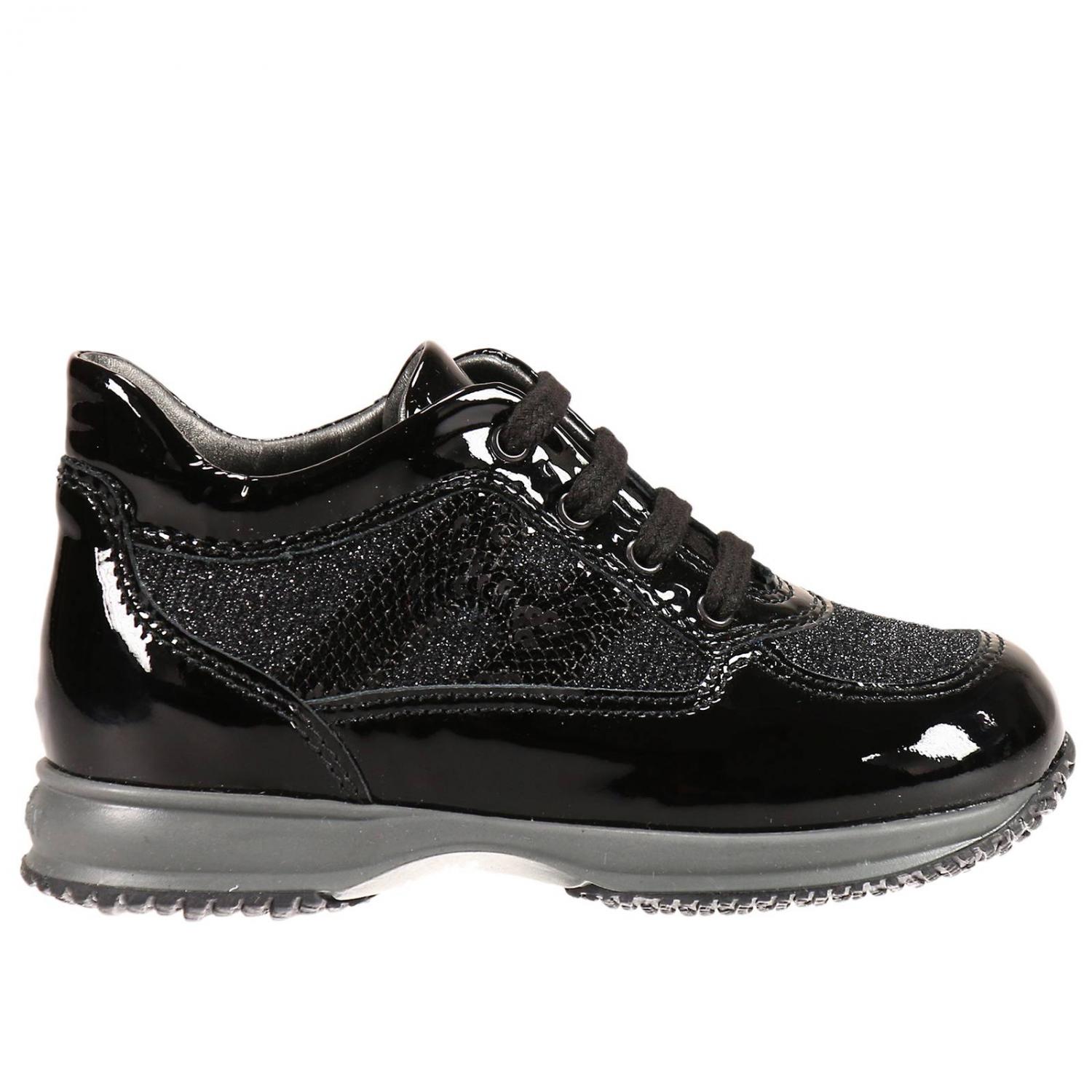 HOGAN BABY: Interactive h paillettes rete glitter e vernice - Nero ...