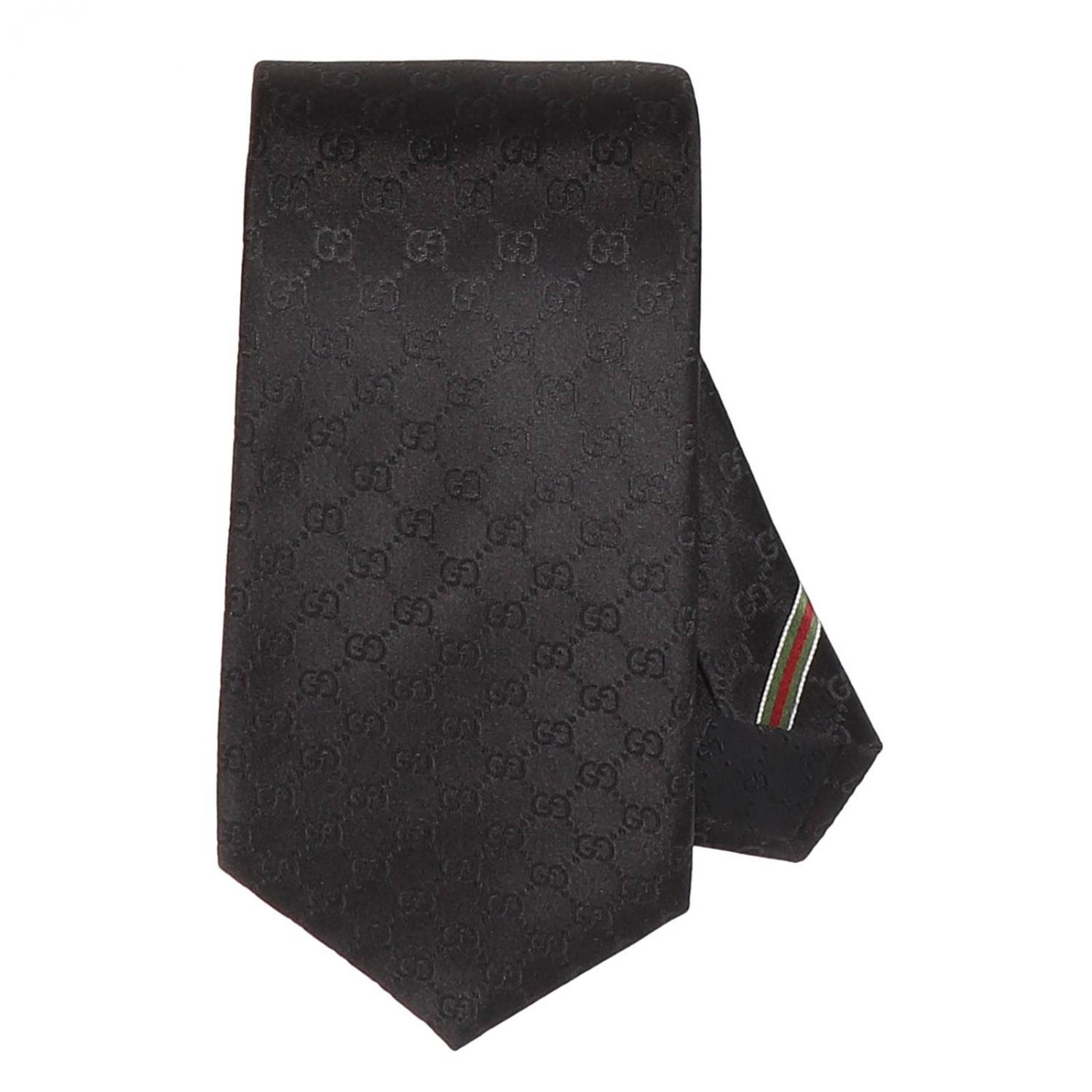 GUCCI: Tie men - Black | Gucci tie 456520 4B002 online at GIGLIO.COM