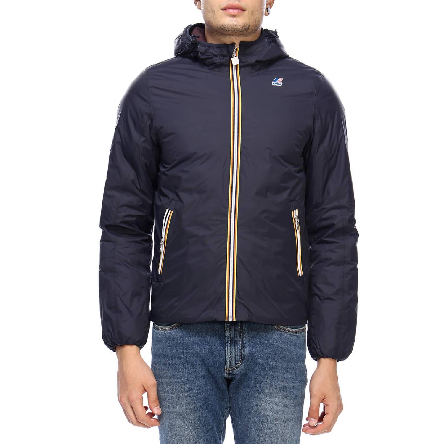 K-WAY: Jacket men - Blue 1 | K-Way jacket K001K40 online at GIGLIO.COM