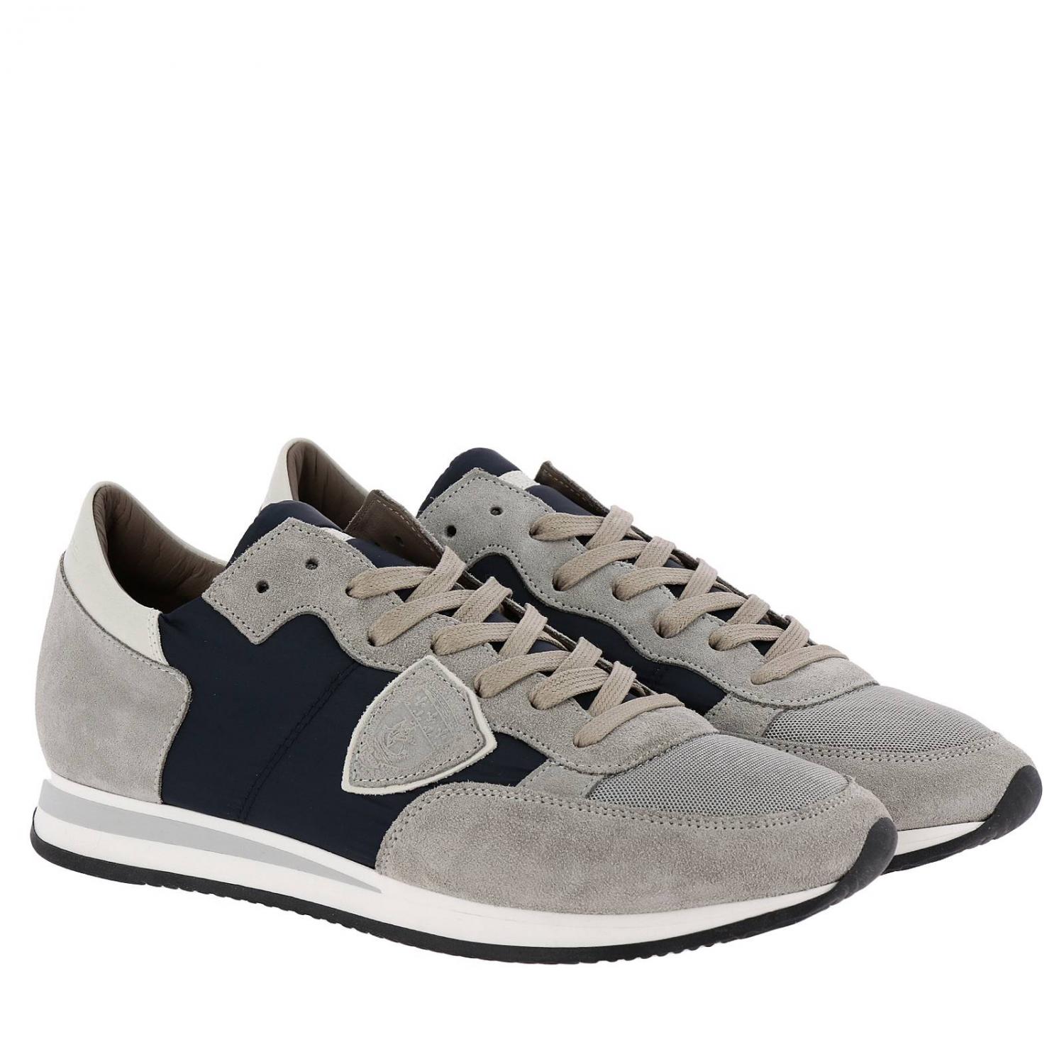 PHILIPPE MODEL: Shoes men - Grey | Philippe Model sneakers TRLU W0 ...