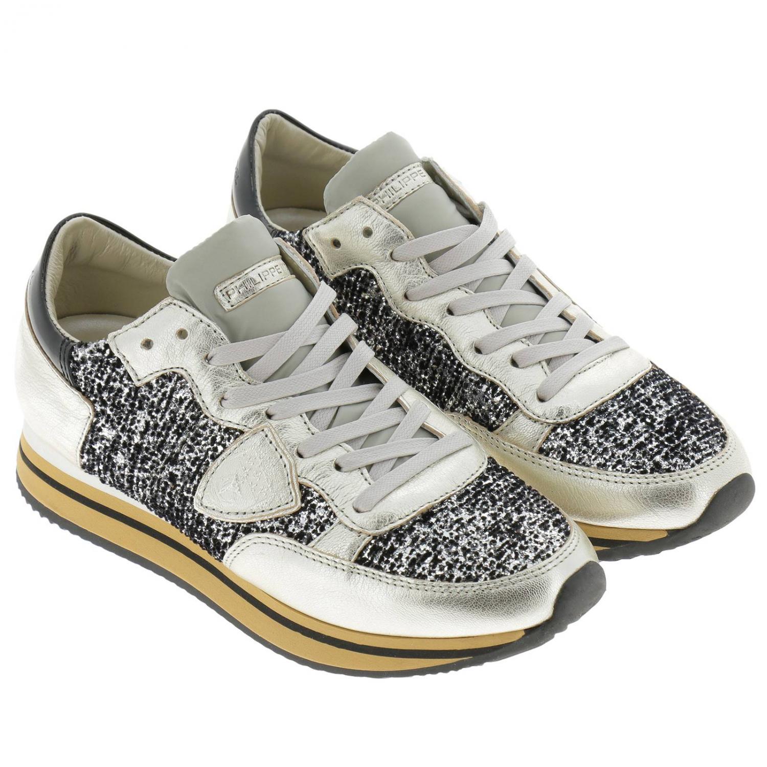 PHILIPPE MODEL: Shoes women - Silver | Philippe Model sneakers THLD FN ...