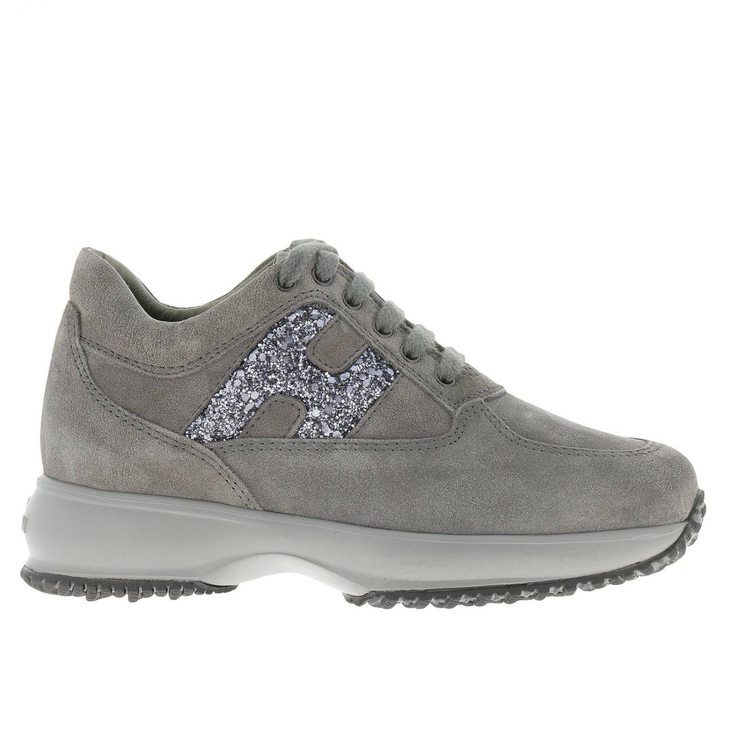 HOGAN: Sneakers Interactive in camoscio con H glitter - Piombo | Scarpe ...