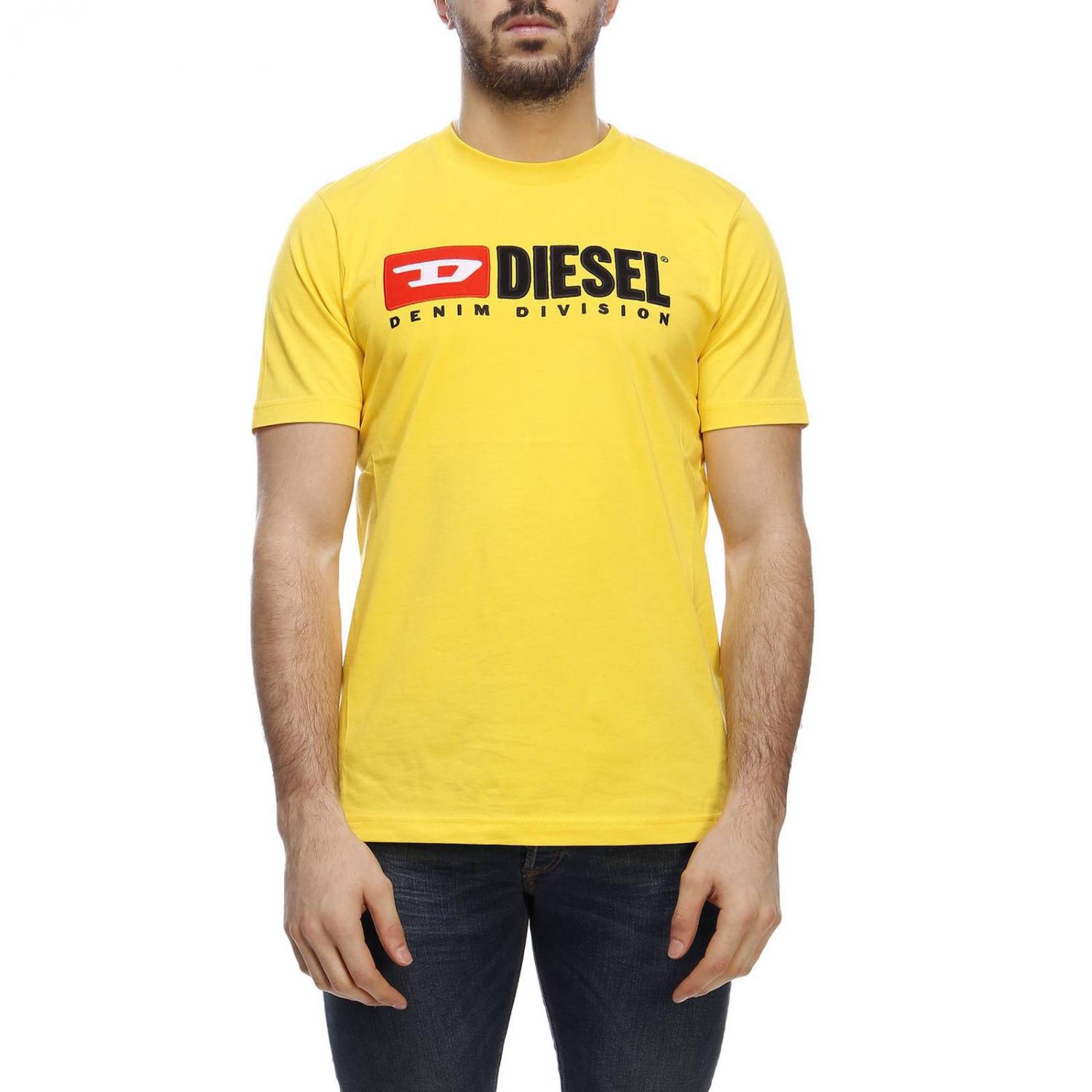 DIESEL: T-shirt men - Yellow | Diesel t-shirt 00SH0I 0CATJ online at ...