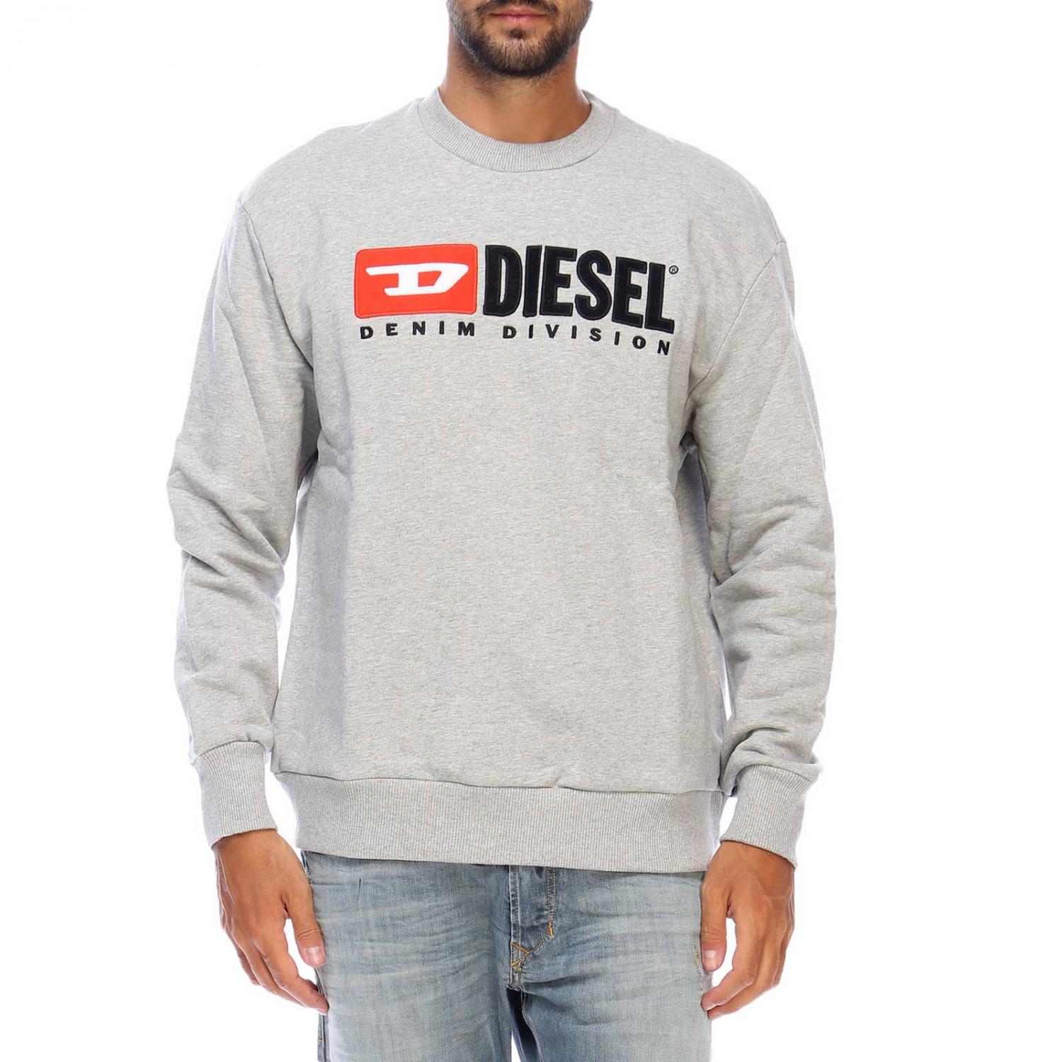 DIESEL: Sweater men - Grey | Diesel sweatshirt 00SHEP 0CATK online at ...