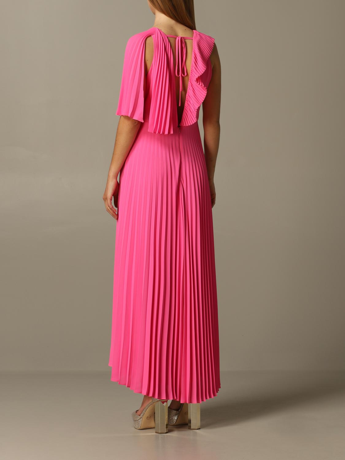 Hanita Long dress in pleated fabric - Fuchsia | HV2515 2791 | GIGLIO.COM