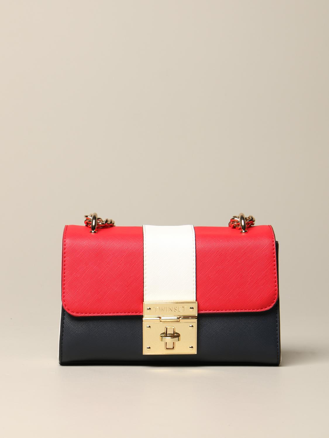 Twinset Twin-set mini shoulder bag in laminated synthetic leather ...