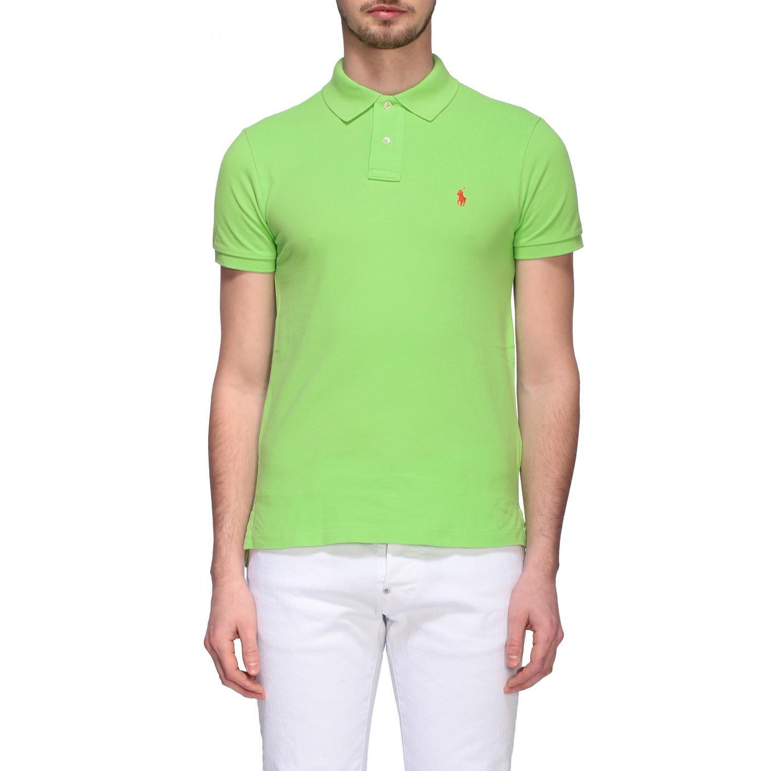 POLO RALPH LAUREN: polo shirt in honeycomb cotton - Kiwi | Polo Ralph Lauren polo shirt ...