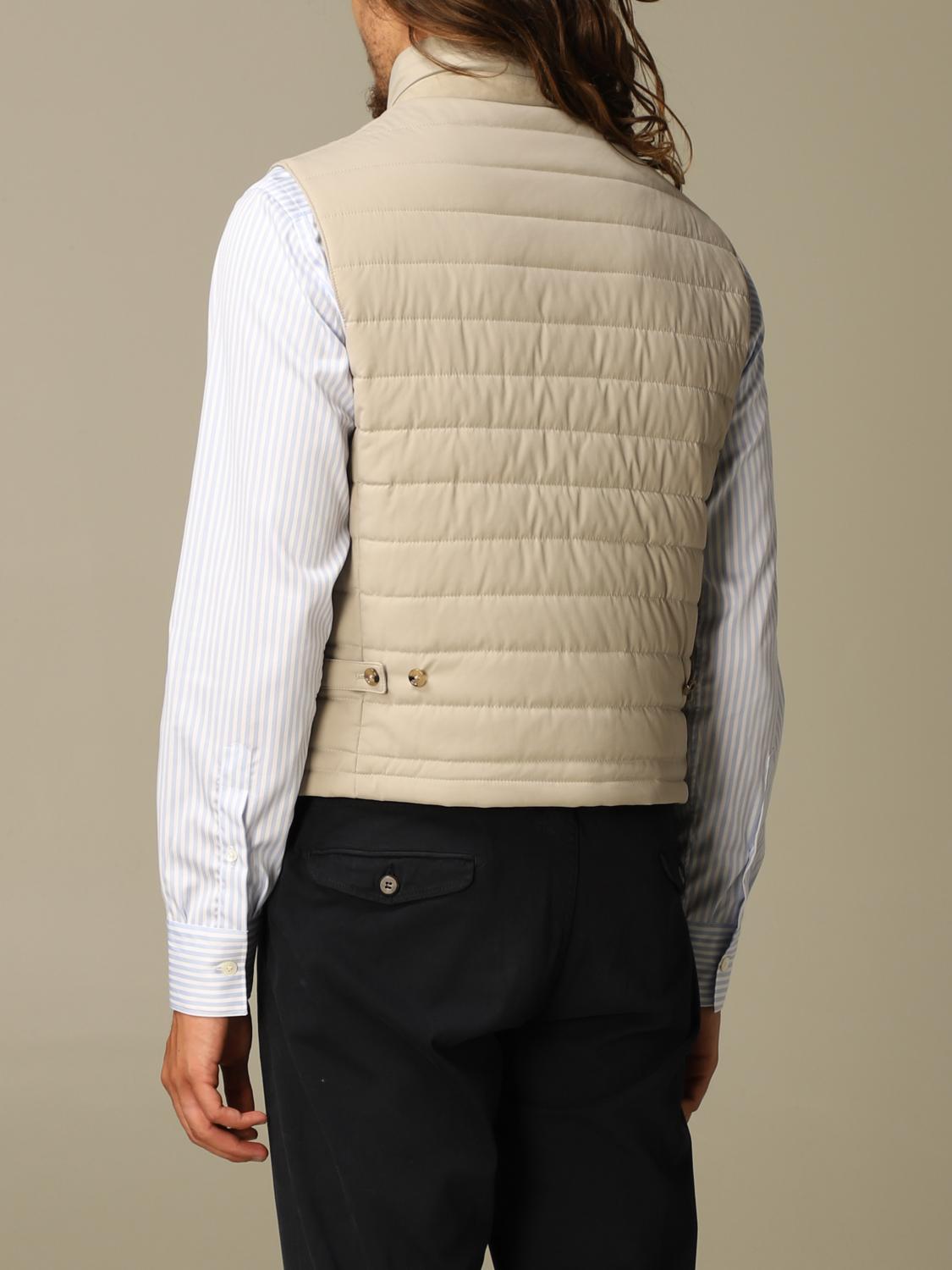 ELEVENTY: "platinum" vest in single-breasted nylon - Sand | Eleventy ...