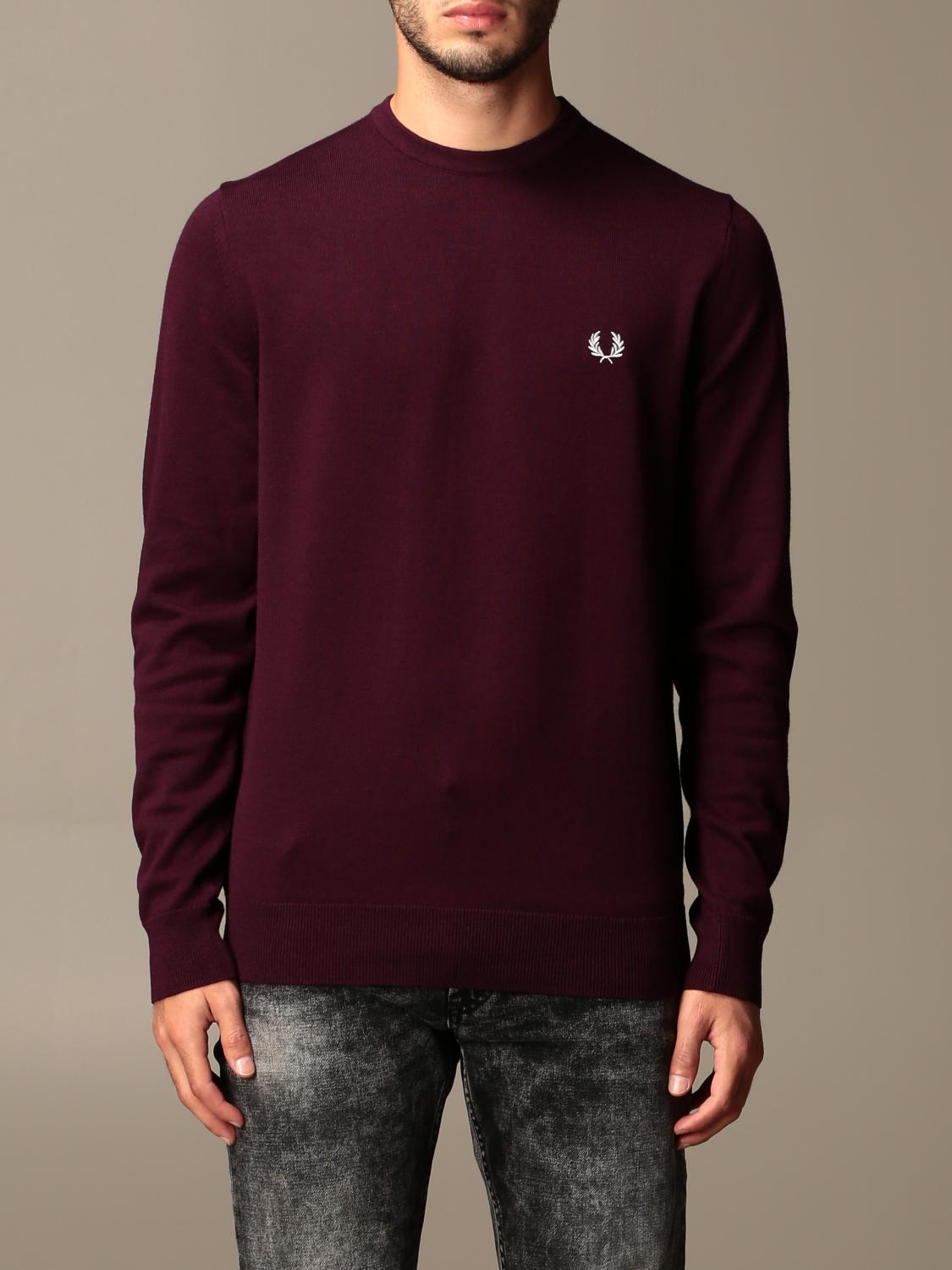 FRED PERRY: Jumper men - Burgundy | Fred Perry jumper K9601 online at ...