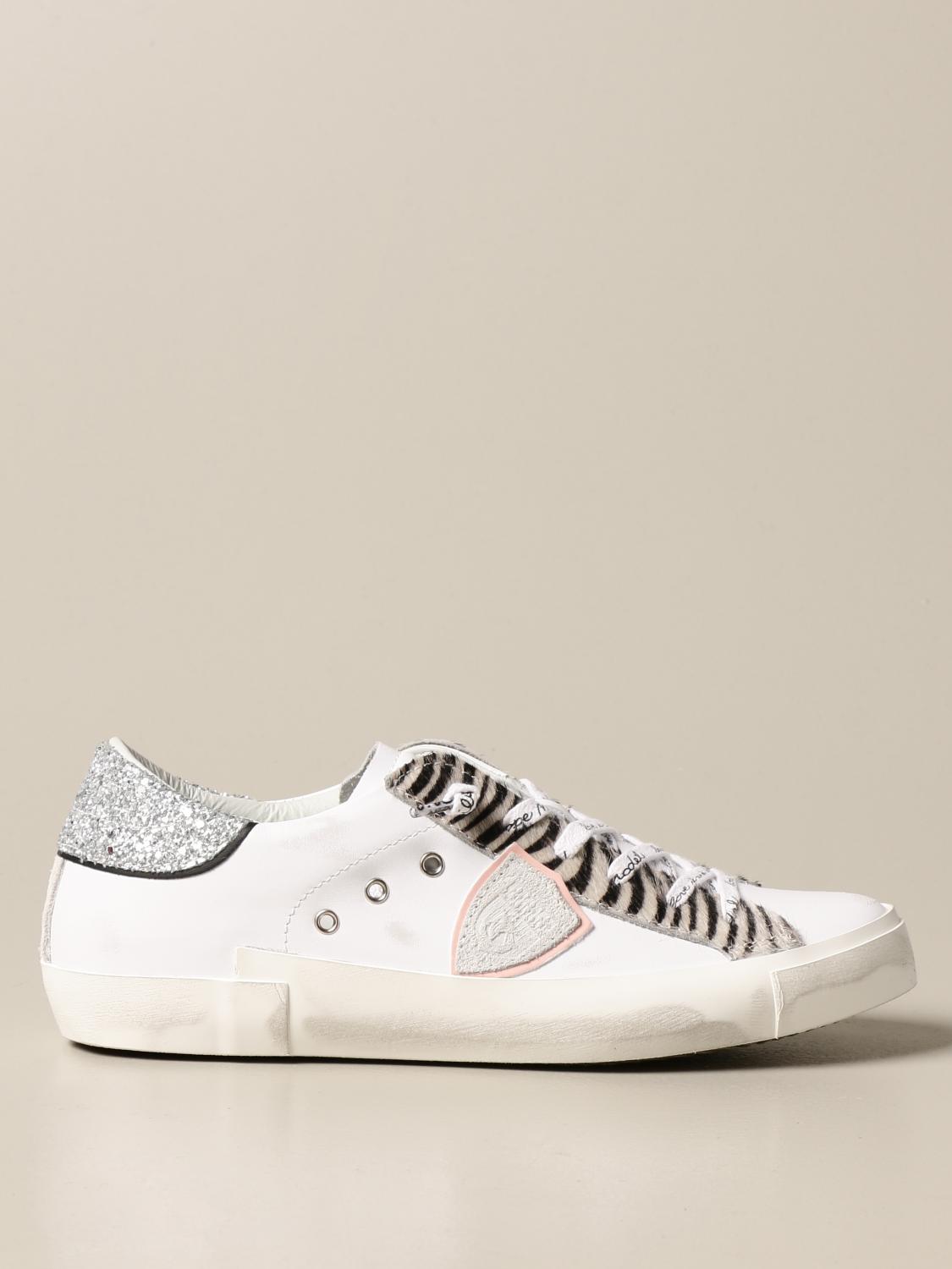 PHILIPPE MODEL: Paris sneakers in leather with animalier details ...