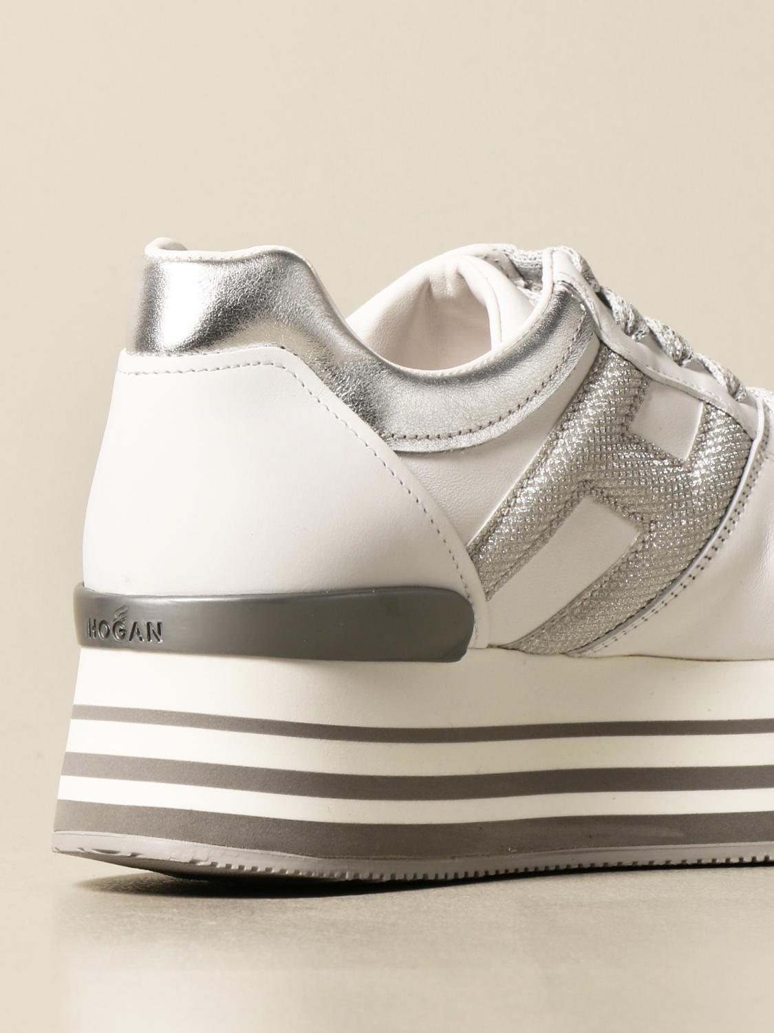 Hogan Maxi platform H283 sneakers in leather - White | HXW2830T548 P94 ...