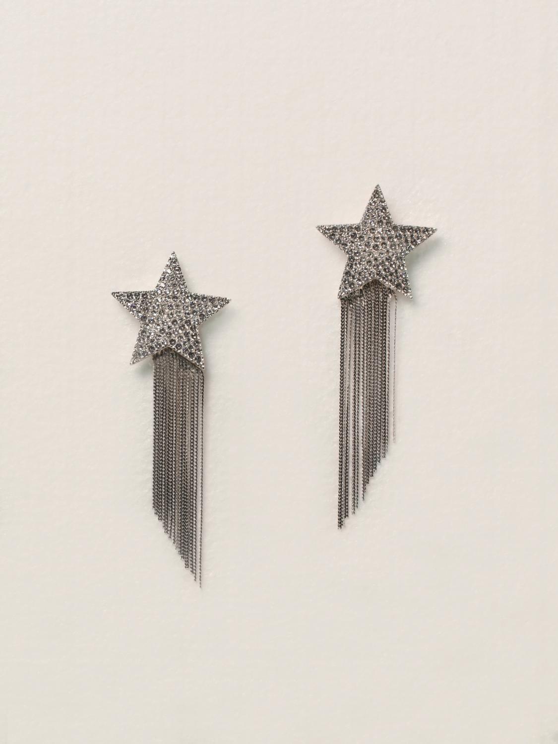 SAINT LAURENT Star earrings with fringes Silver Saint Laurent jewel 556501 Y15ST online at GIGLIO.COM