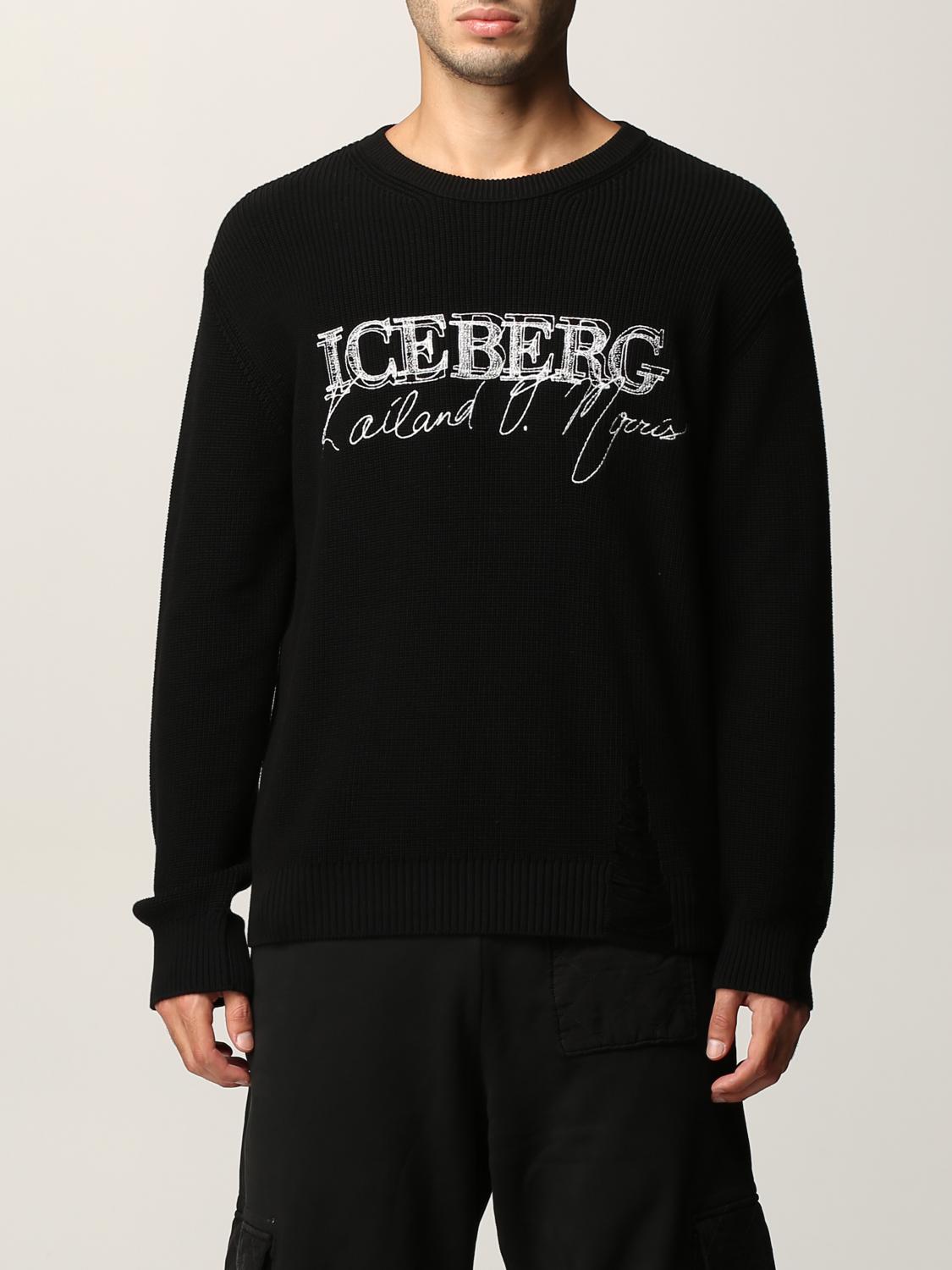 ICEBERG: Sweater men - Black | Iceberg sweater A001 7604 online at ...