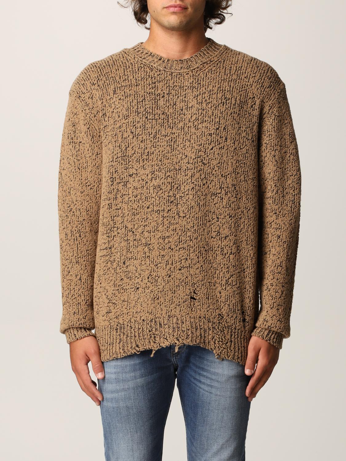 DIESEL: pullover in mélange wool blend - Leather | Diesel sweater ...