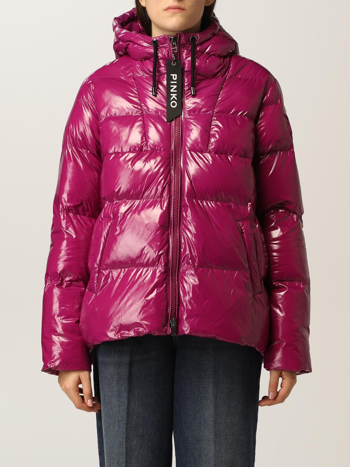 PINKO: down jacket in crystal nylon - Fuchsia | Pinko jacket 1G16NF ...