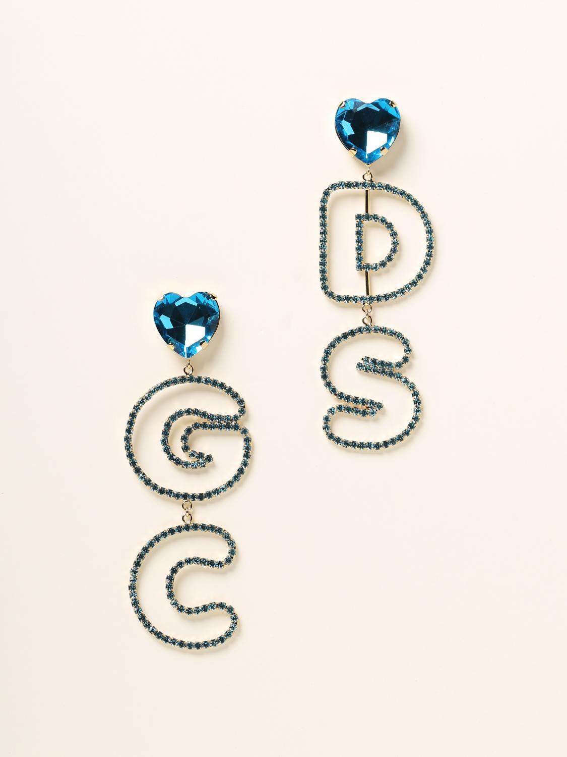 GCDS: Maxi earrings with crystals - Sky Blue | GCDS jewel FW22W010662 ...