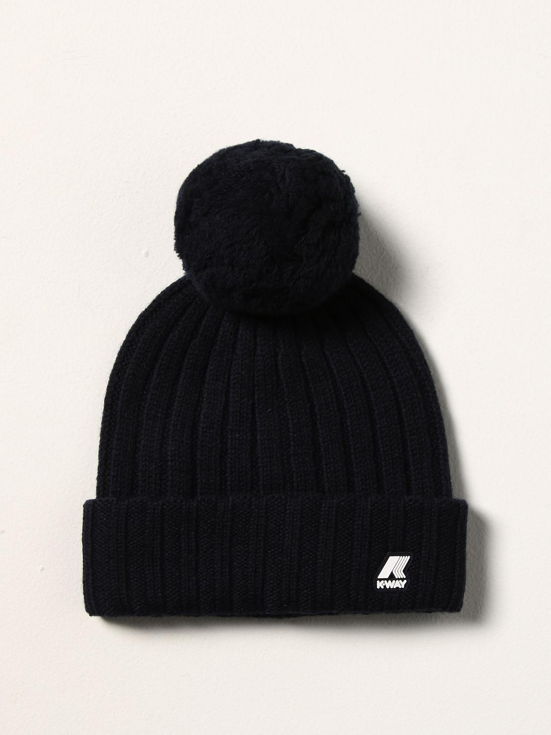 K-WAY: beanie hat with logo - Blue | K-Way girls' hats K31147W online ...