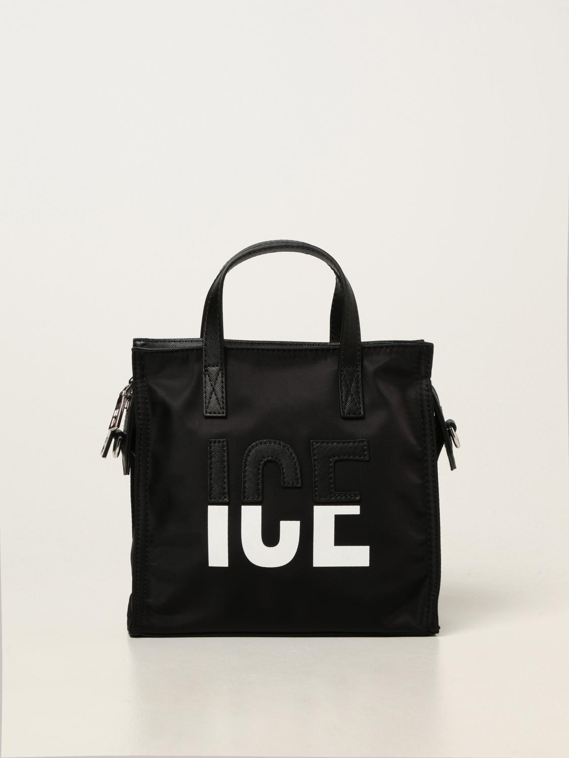 ICE PLAY: nylon bag with two-tone logo - Black | Ice Play tote bags ...