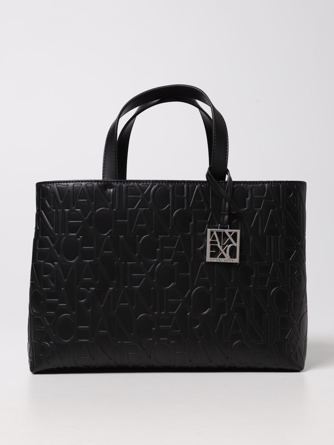 ARMANI EXCHANGE: tote bag in synthetic leather - Black | Armani ...