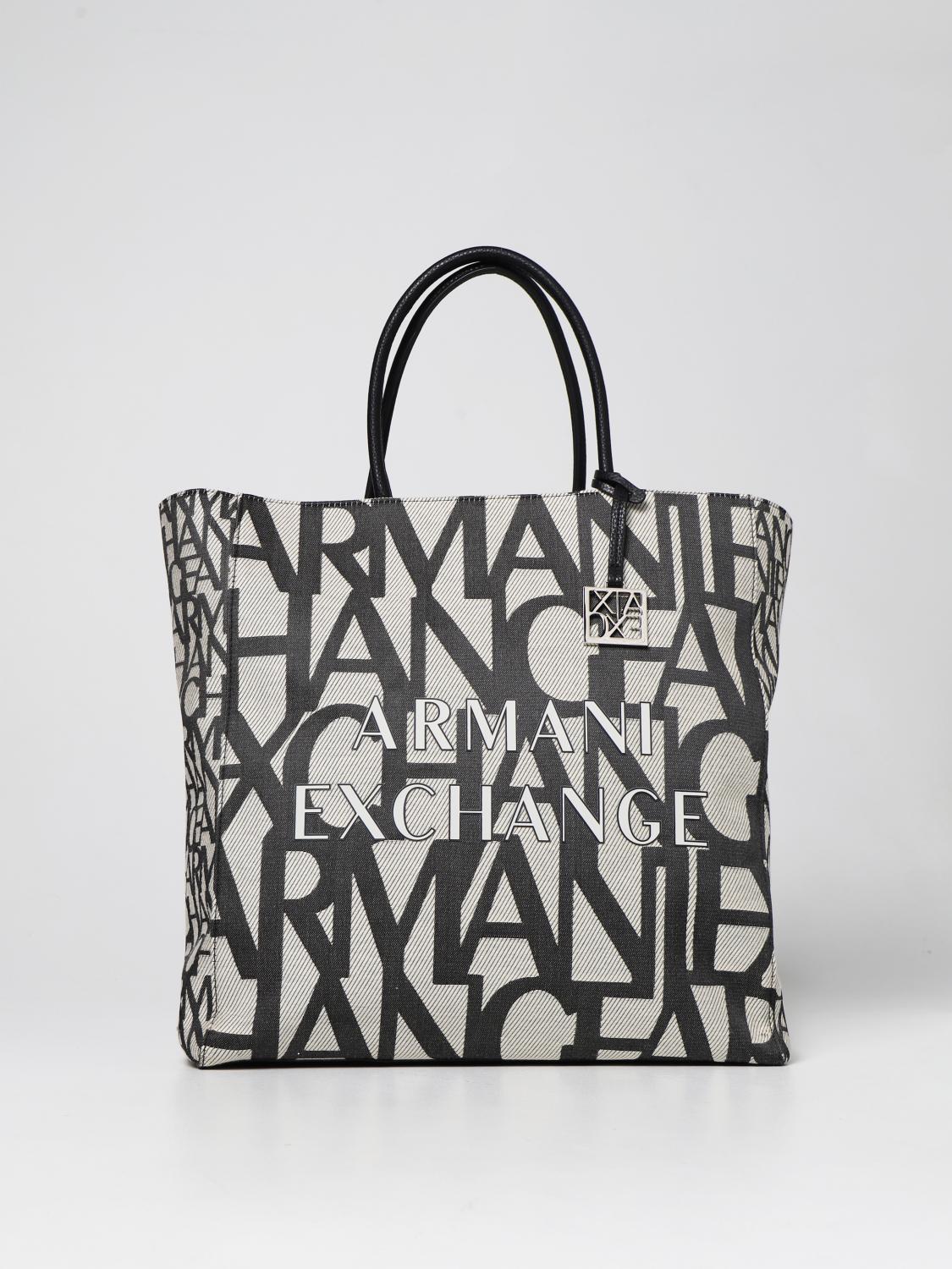 ARMANI EXCHANGE: shopping bag in jacquard fabric - Grey | Armani ...