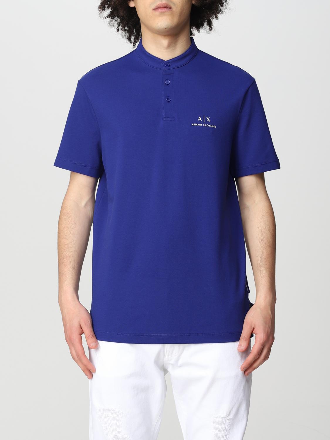 ARMANI EXCHANGE: Polo shirt men - Blue | Armani Exchange polo shirt ...