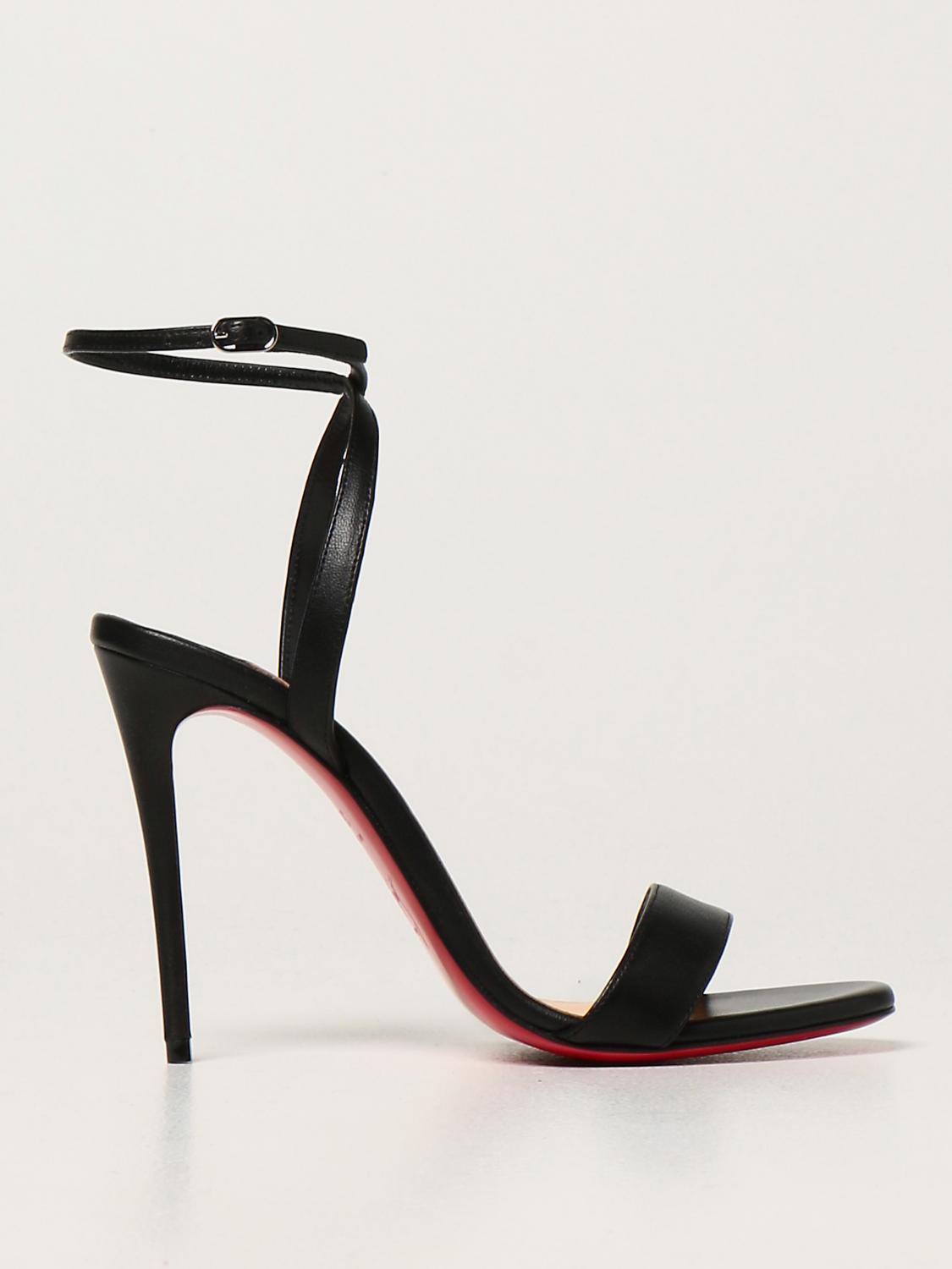 CHRISTIAN LOUBOUTIN: Loubigirl Nappa leather sandals - Black ...