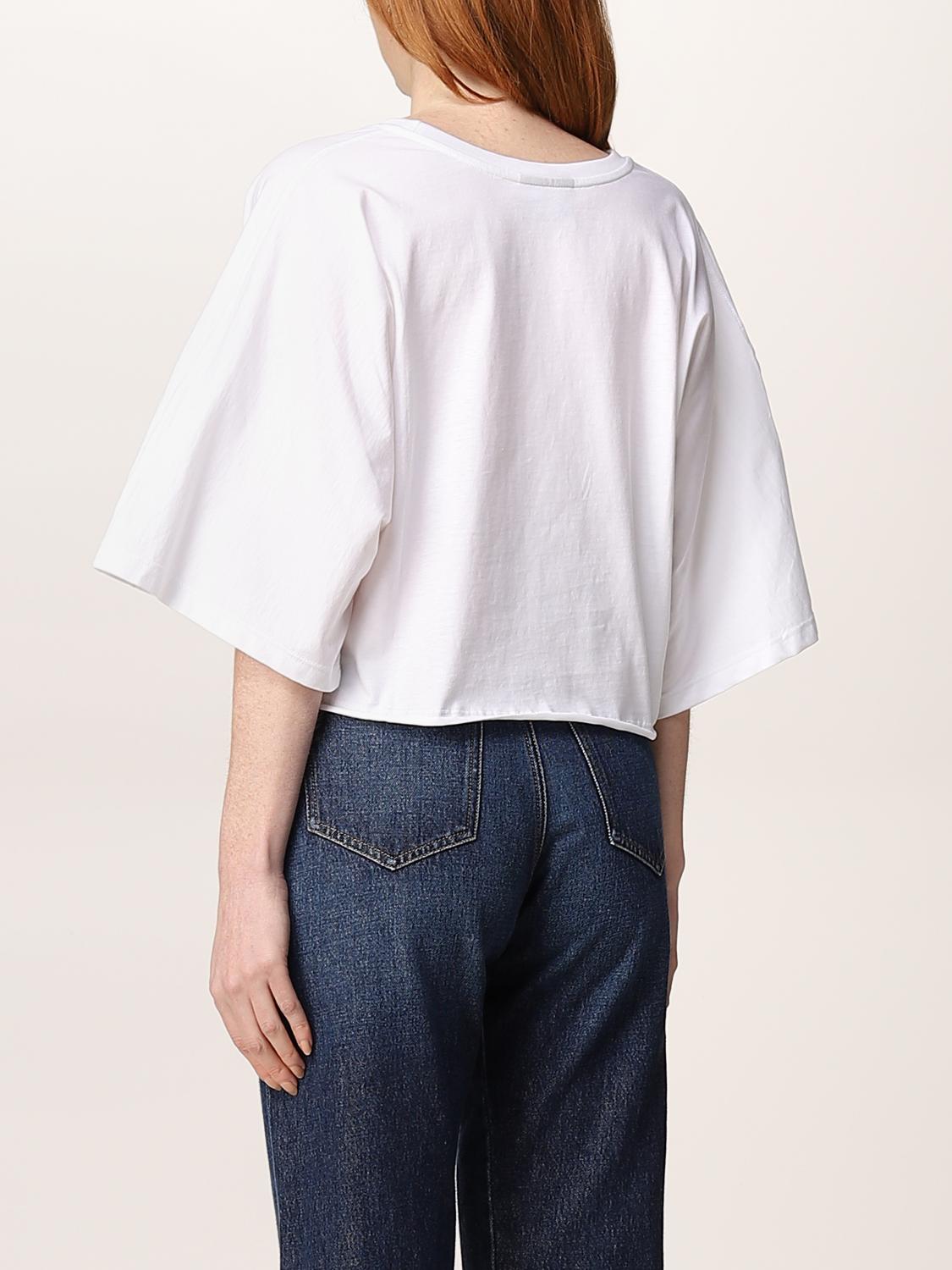 DISCLAIMER: Cropped cotton t-shirt with logo - White | Disclaimer t ...