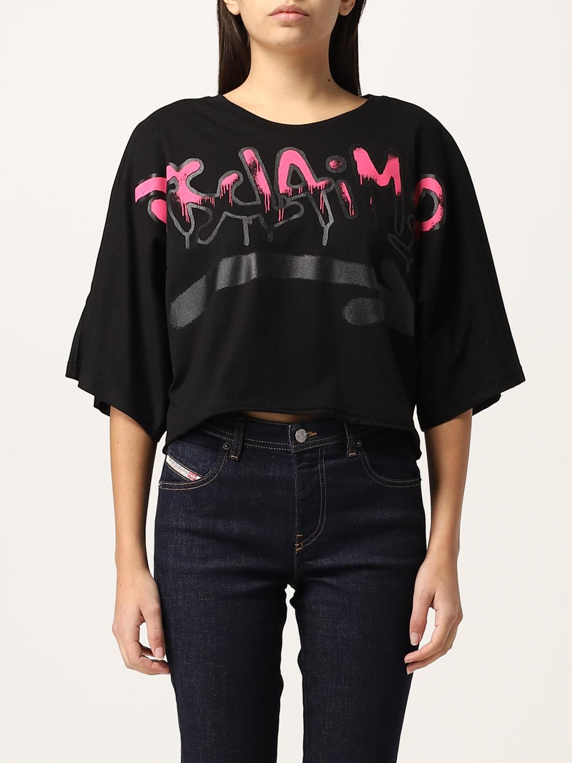 DISCLAIMER: Cropped cotton t-shirt with logo - Black | Disclaimer t ...