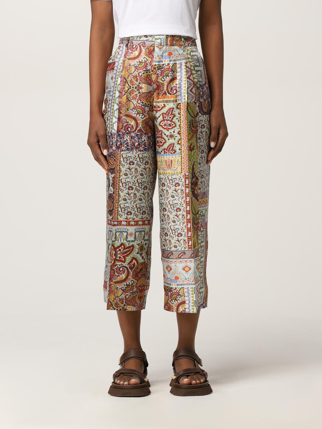ETRO: printed silk pants - Multicolor | Etro pants 192041896 online at ...