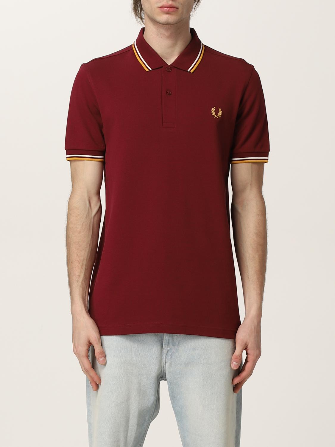 FRED PERRY: Polo shirt men - Red Purple | Fred Perry polo shirt M3600 ...