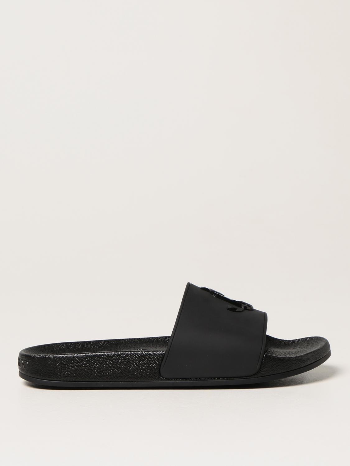 JIMMY CHOO: Sandalo slide in gomma - Nero | Sandali Bassi Jimmy Choo ...