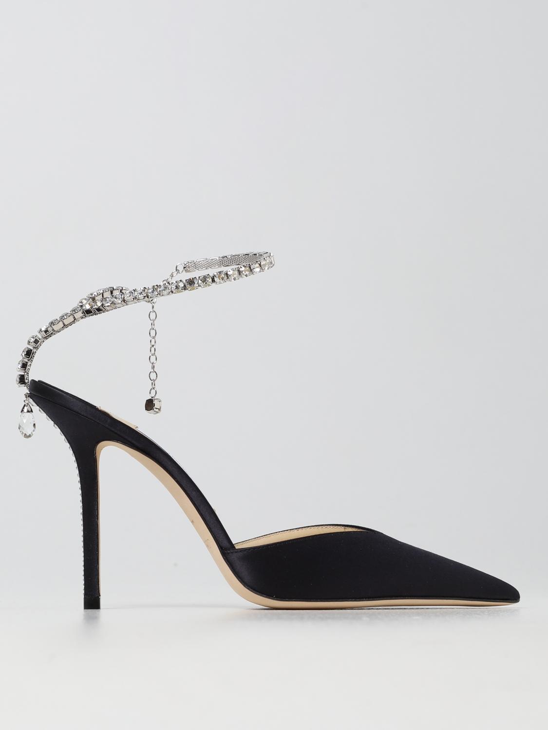 JIMMY CHOO: Pump Saeda in raso - Blue Navy | Décolleté Jimmy Choo ...