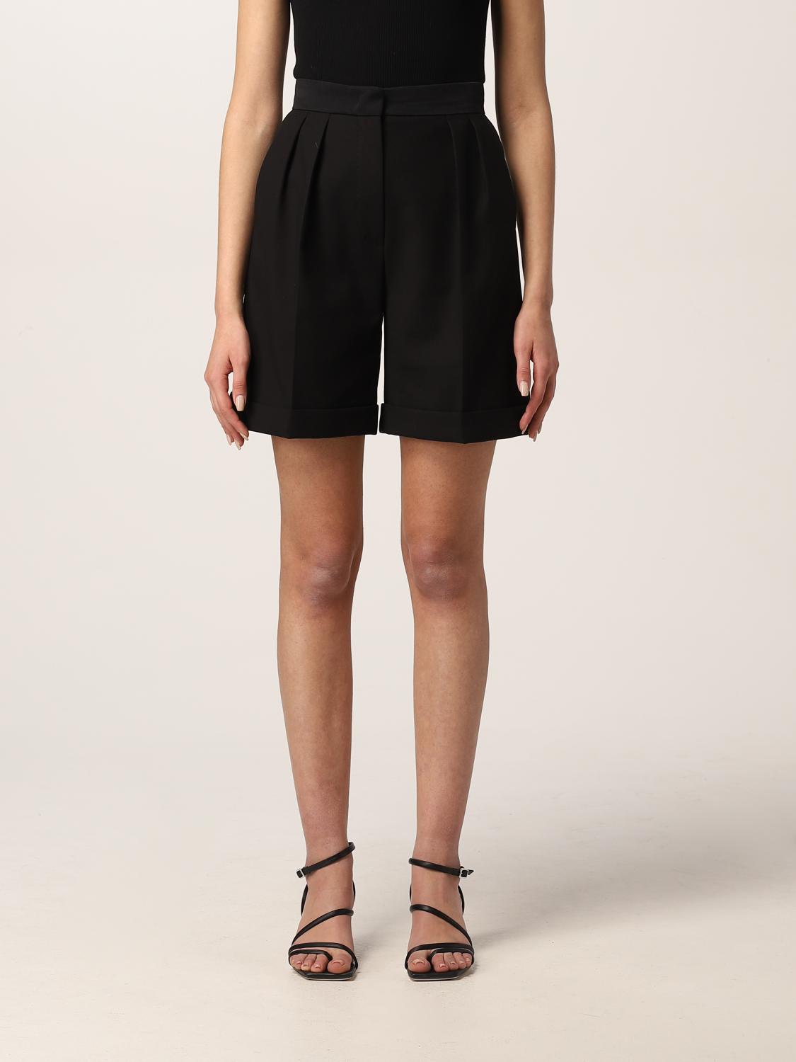 MAX MARA: stretch cotton shorts - Black | Max Mara short 11410127600 ...