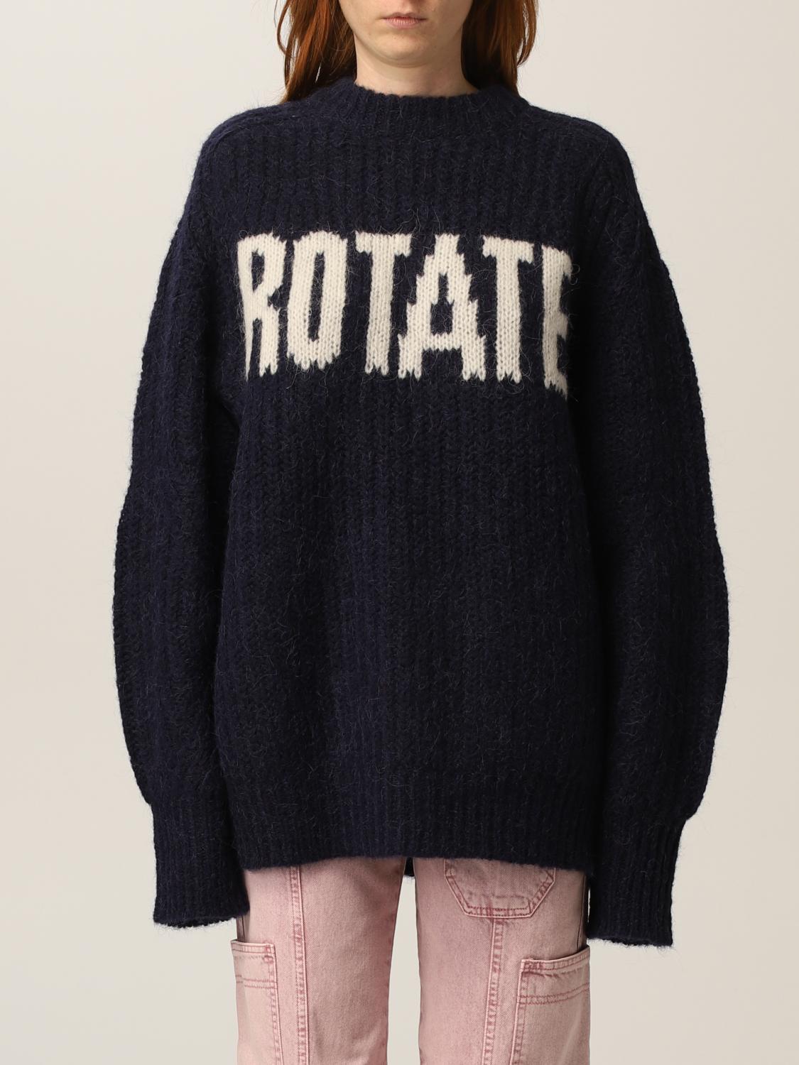 ROTATE: sweater in ribbed wool and alpaca - Blue | Rotate sweater RT958 ...
