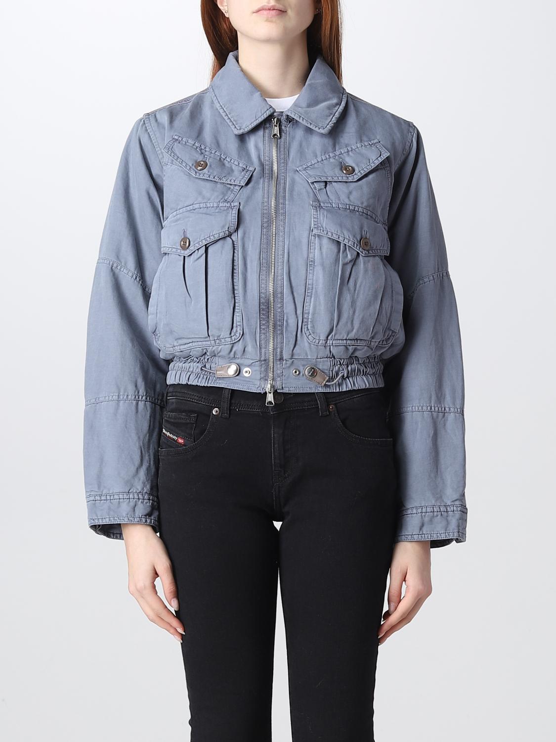 Diesel Jacket women - Gnawed Blue | A064370LFAY | GIGLIO.COM