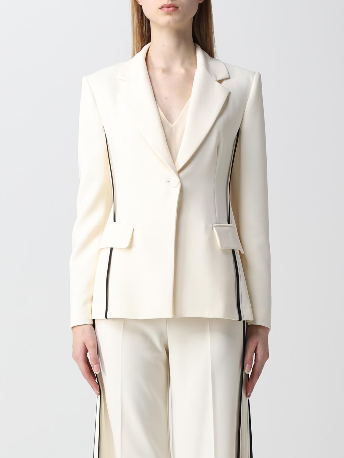SIMONA CORSELLINI: single-breasted blazer in cady - Cream | Simona ...