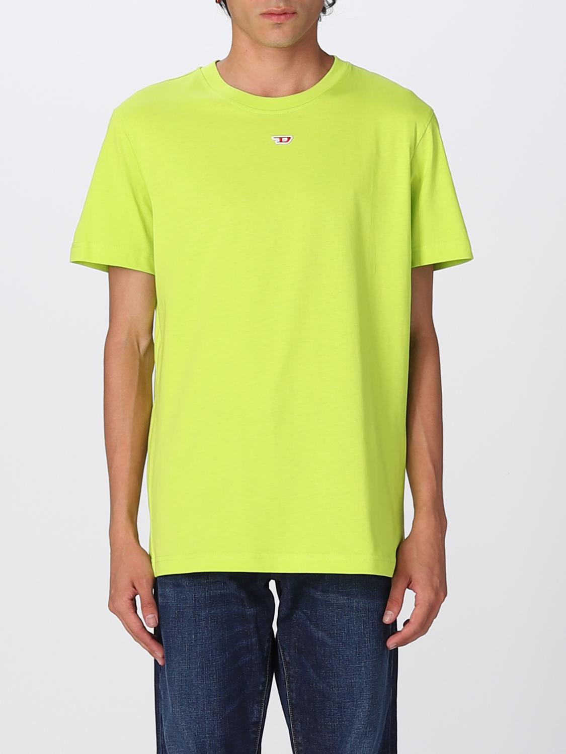 DIESEL: T-shirt men - Yellow | Diesel t-shirt A040810AAXJ online at ...