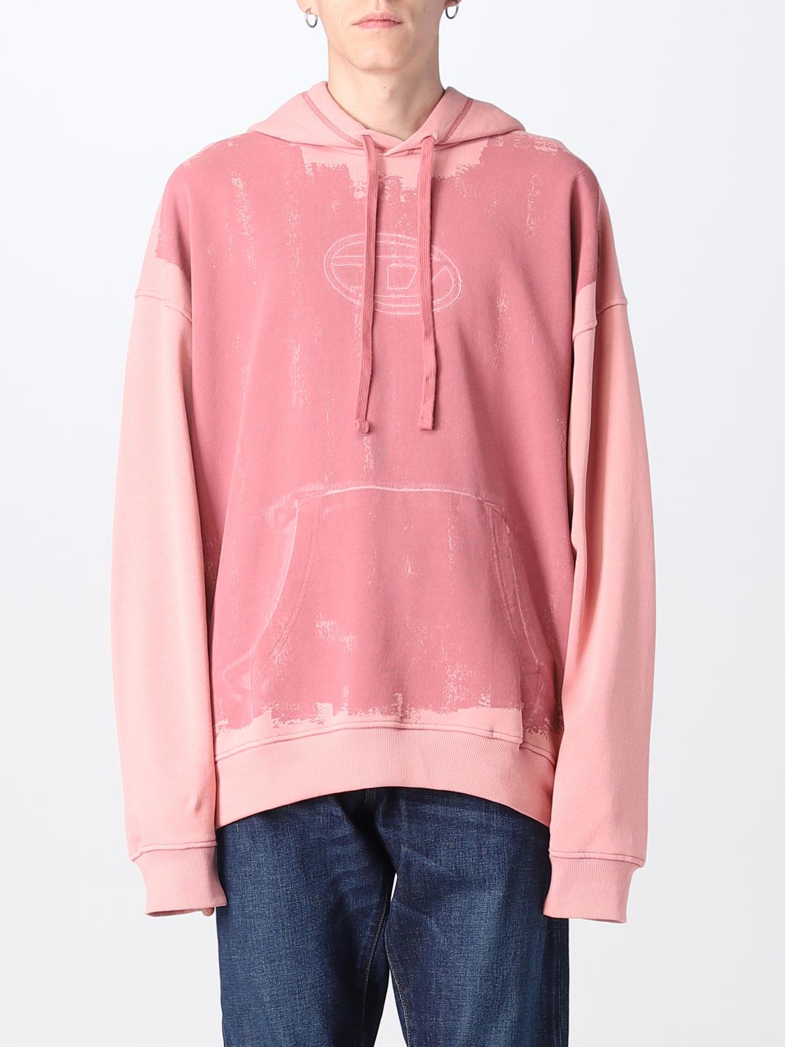 DIESEL: Sweatshirt men - Pink | Diesel sweatshirt A063860DFAF online at ...