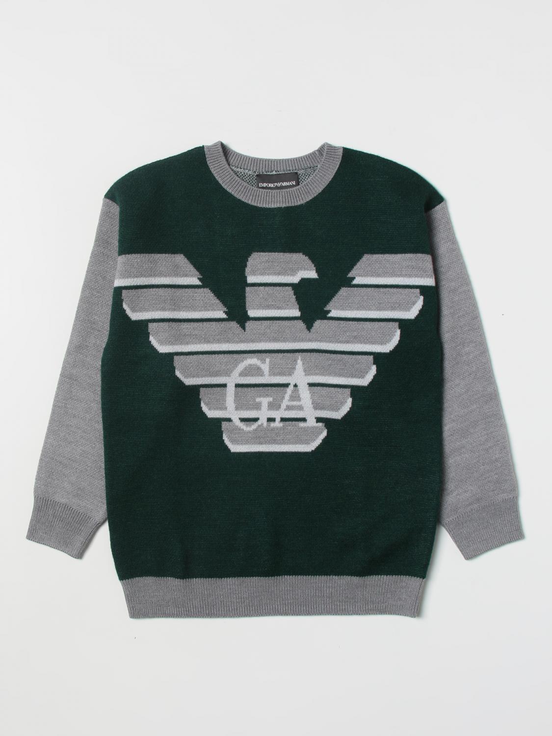 EMPORIO ARMANI: 스웨터 남아 - 그린 | GIGLIO.COM에서 Emporio Armani 스웨터 ...