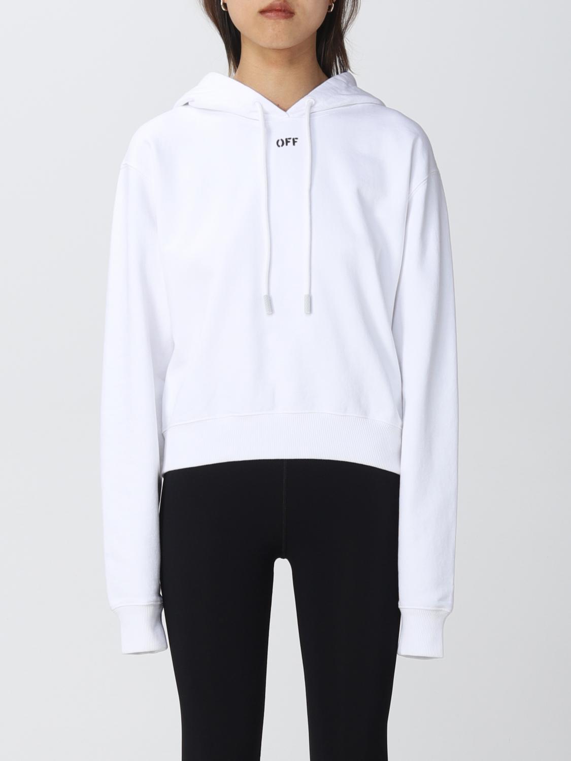 OFF-WHITE: Sweat-shirt femme - Blanc | Sweat-Shirt Off-White ...