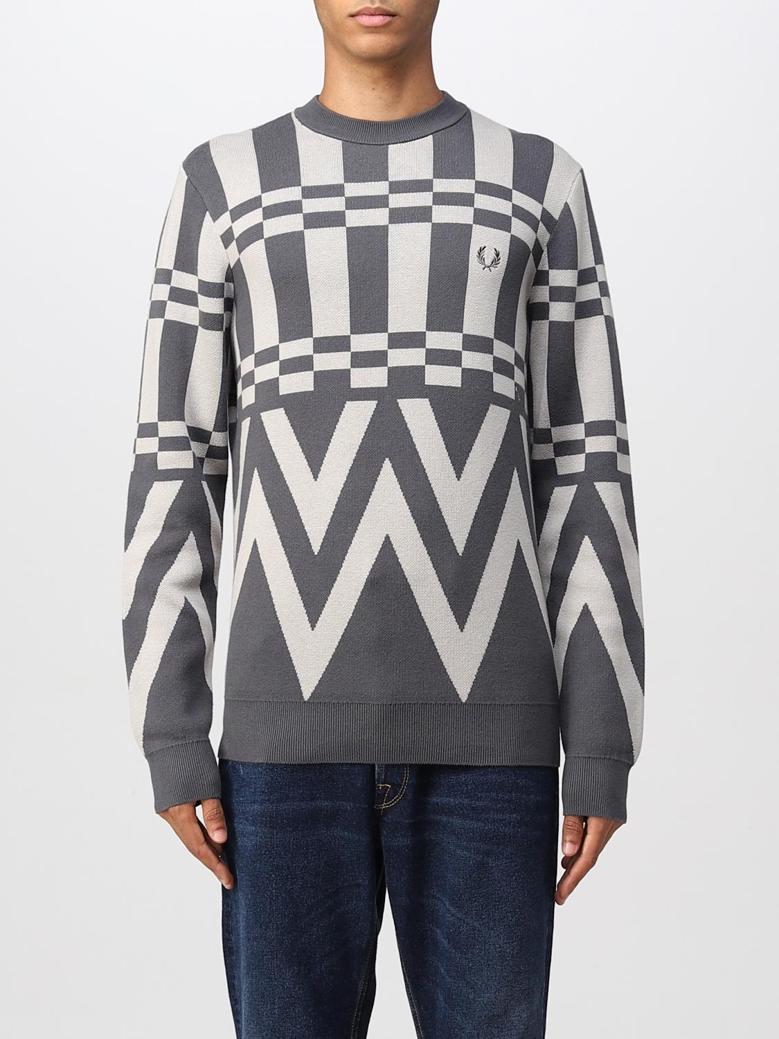 FRED PERRY: Sweater men - Charcoal | Fred Perry sweater K4522 online at ...