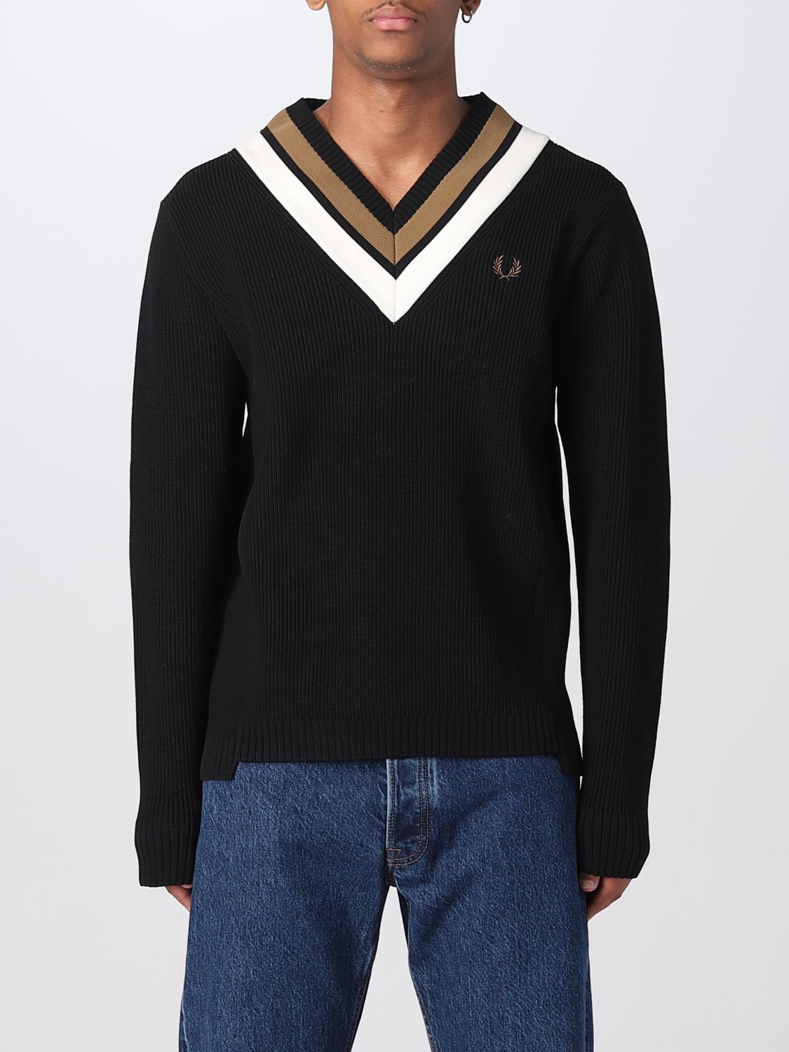 FRED PERRY: Sweater men - Black | Fred Perry sweater K4536 online at ...