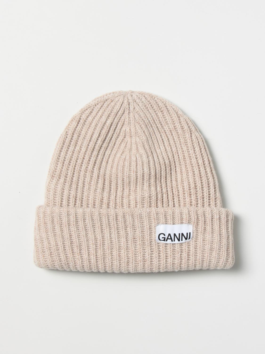GANNI: wool hat - Yellow Cream | Ganni hat A4429 online at GIGLIO.COM