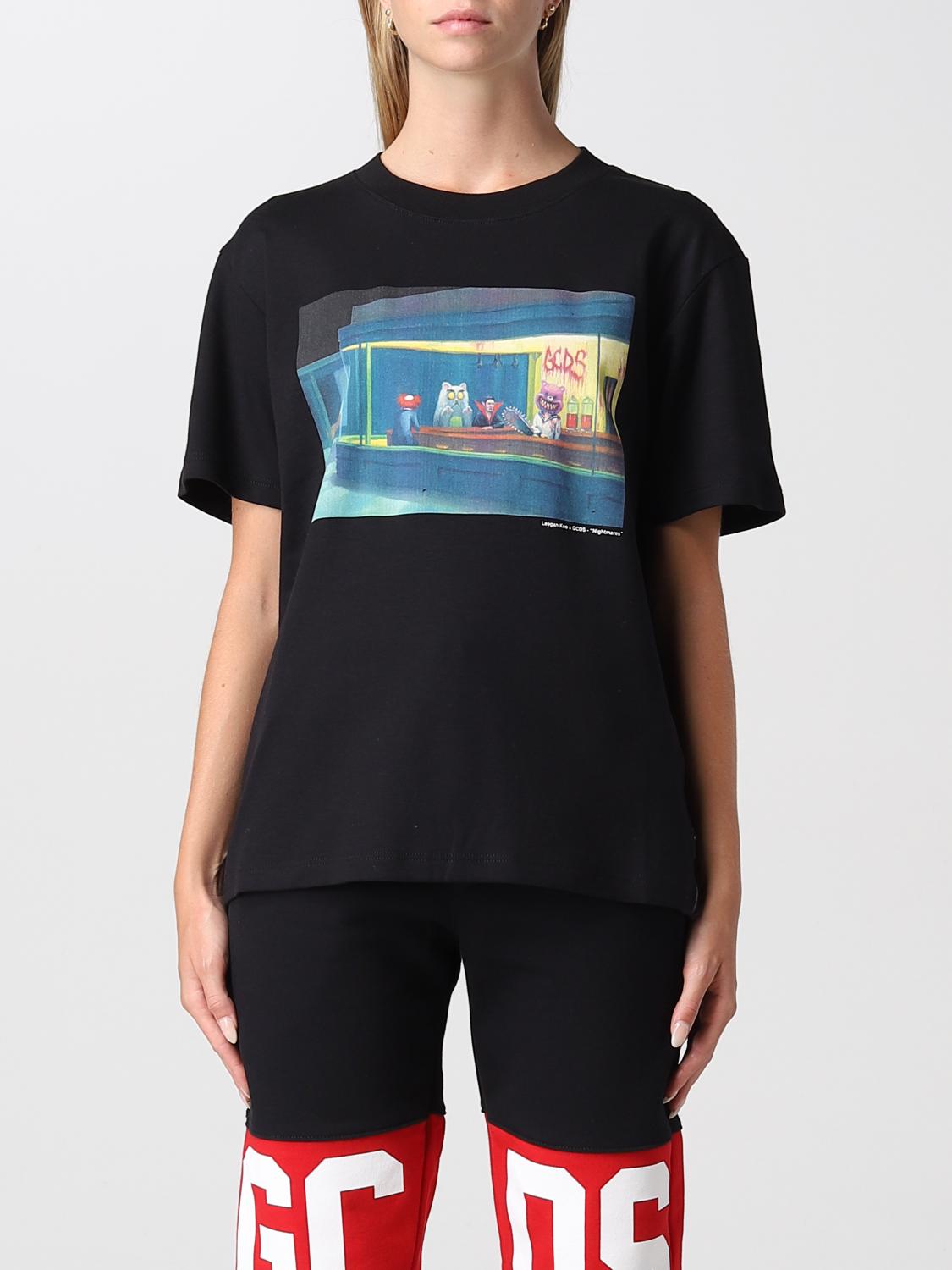 GCDS: T-shirt men - Black | GCDS t-shirt AI22M130142 online at GIGLIO.COM