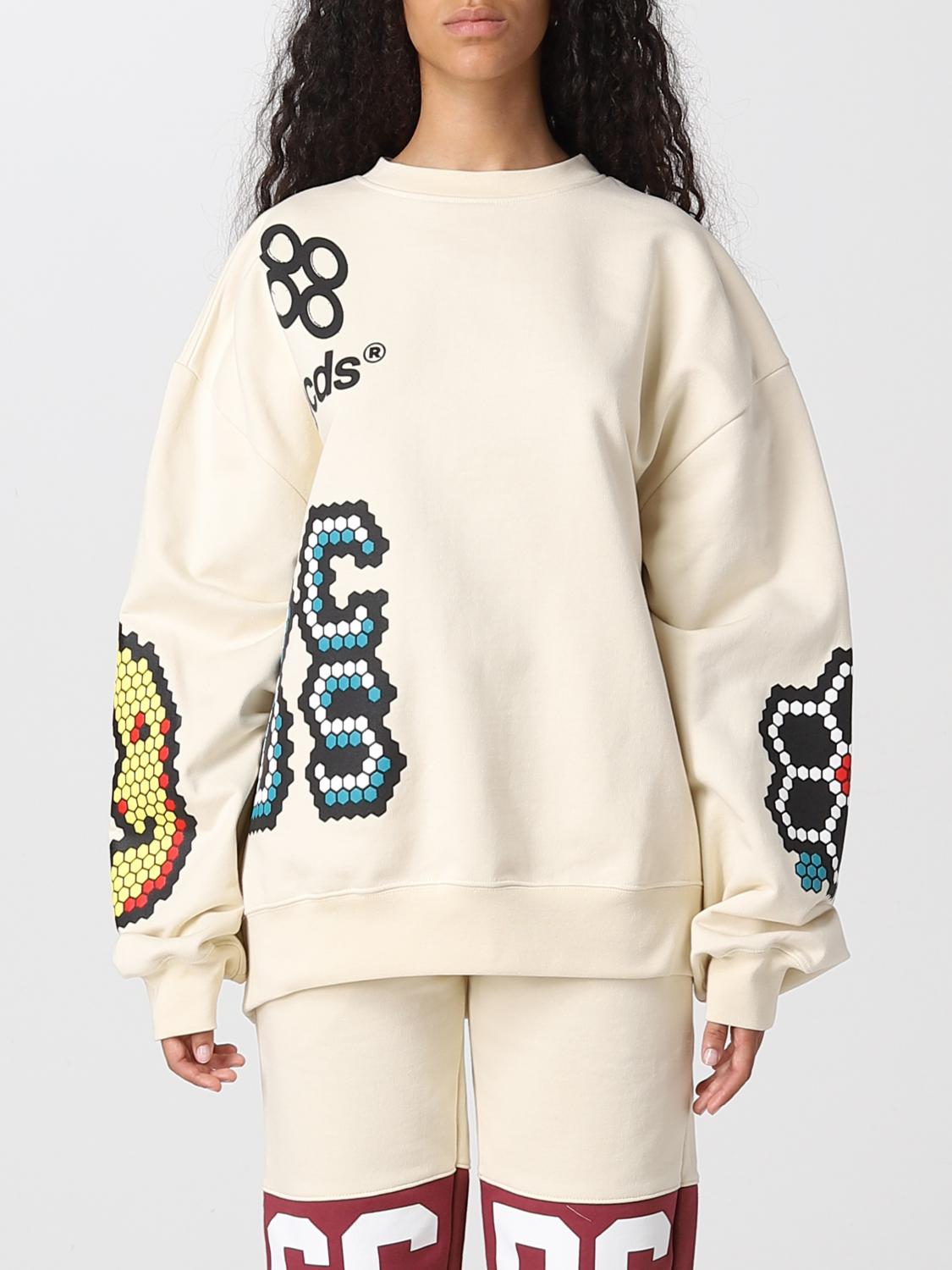 GCDS: Sweatshirt men - Yellow Cream | GCDS sweatshirt AI22M110609 ...