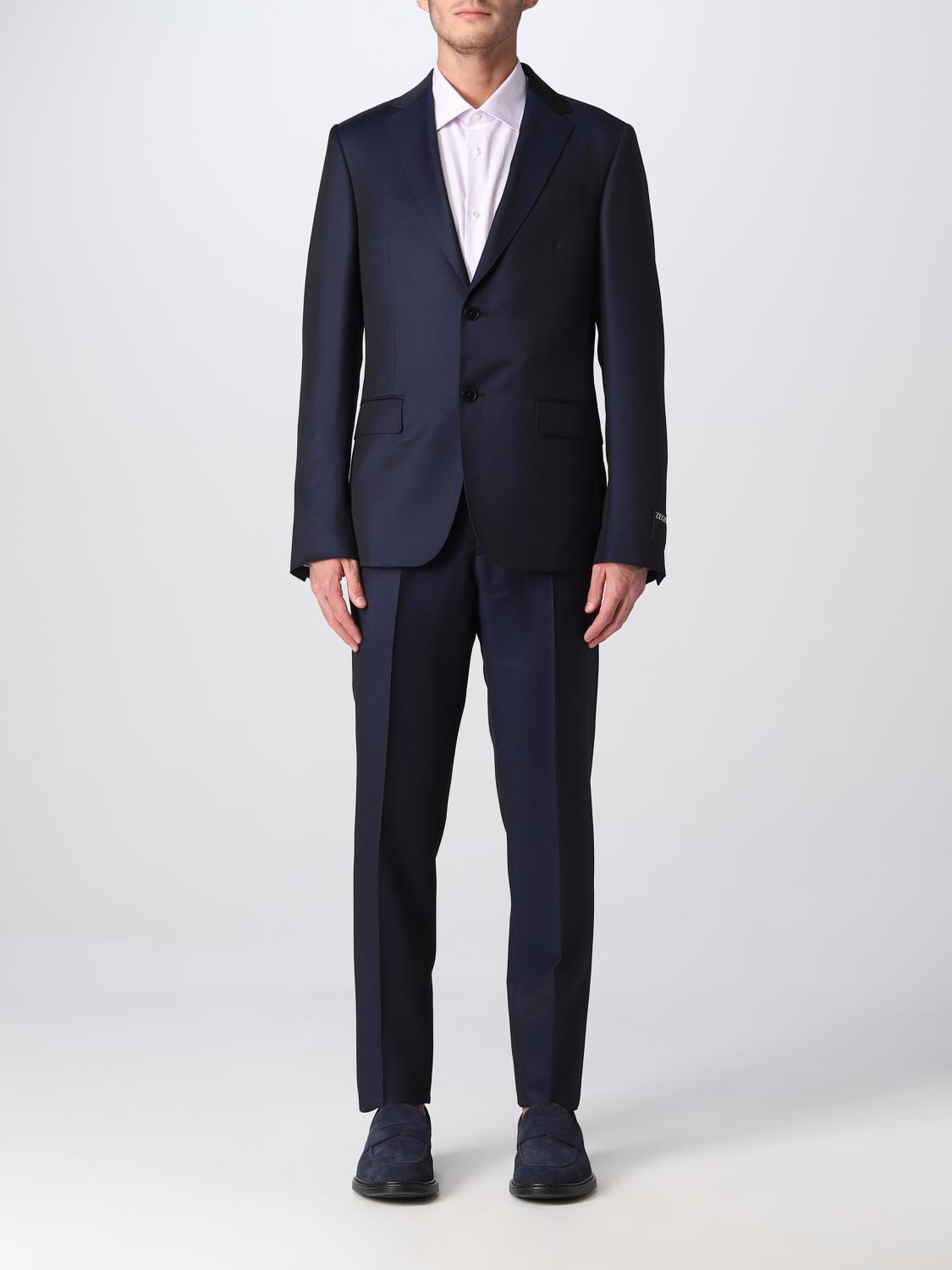 ZEGNA: Suit men Ermenegildo - Blue | Zegna suit 444791281CGA online at ...