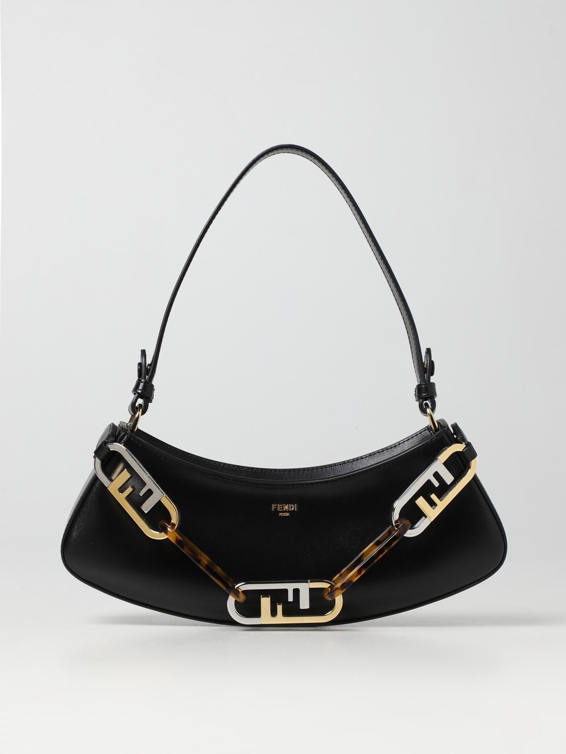 Fendi Borsa O Lock Swing in pelle - Nero | 8BS068AHM0 | GIGLIO.COM