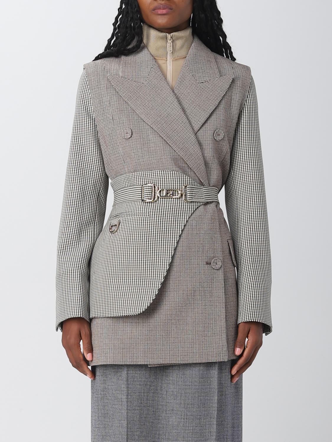 FENDI: Blazer women - Beige | Fendi blazer FJ7280AKSM online at GIGLIO.COM