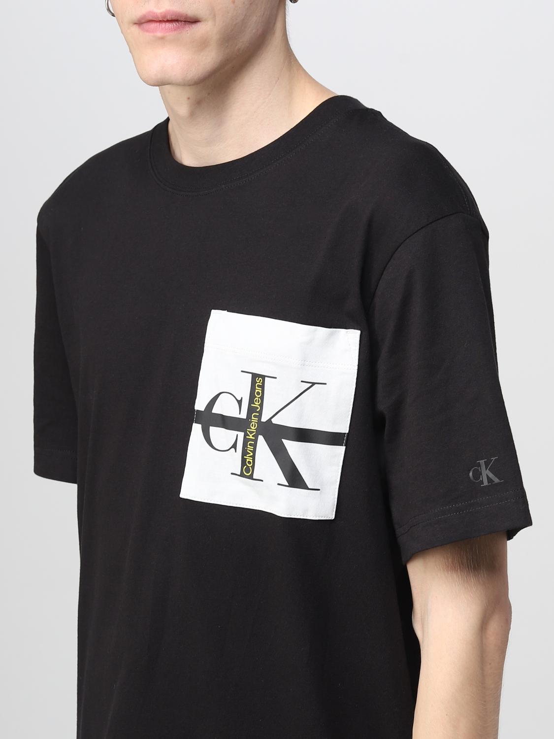 CALVIN KLEIN JEANS: t-shirt with CK logo - Black | Calvin Klein Jeans t ...