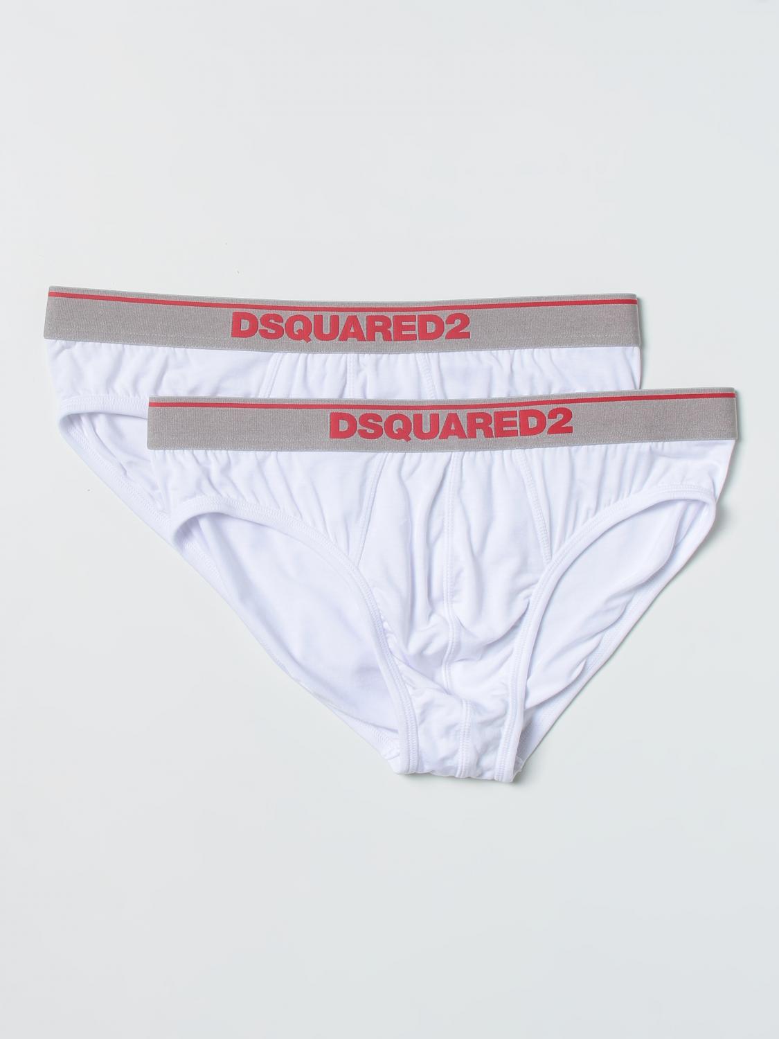 DSQUARED2: Set of 2 briefs in modal - White | Dsquared2 underwear DCX610050ISA01 online at ...